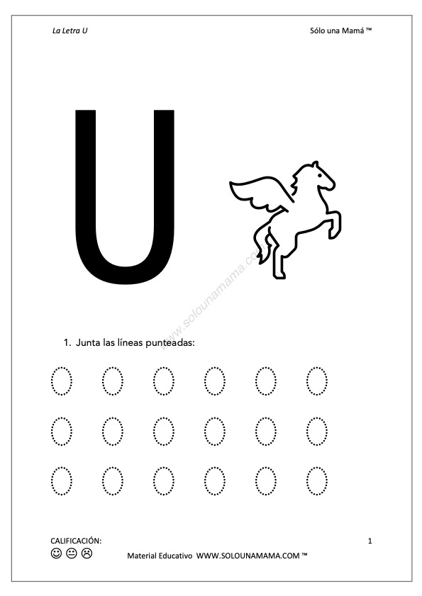 La Letra U - Cuadernillo de Actividades - Sólo Una Mamá