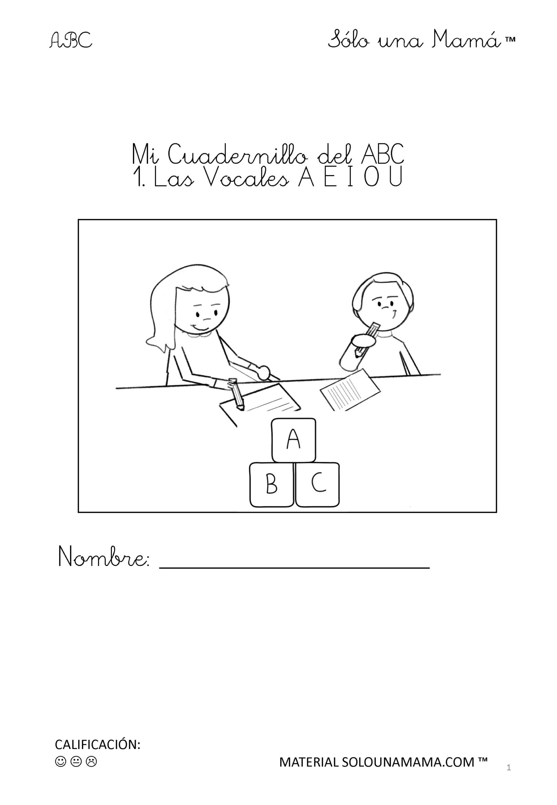 Cuadernillo De Las Vocales Sólo Una Mamá
