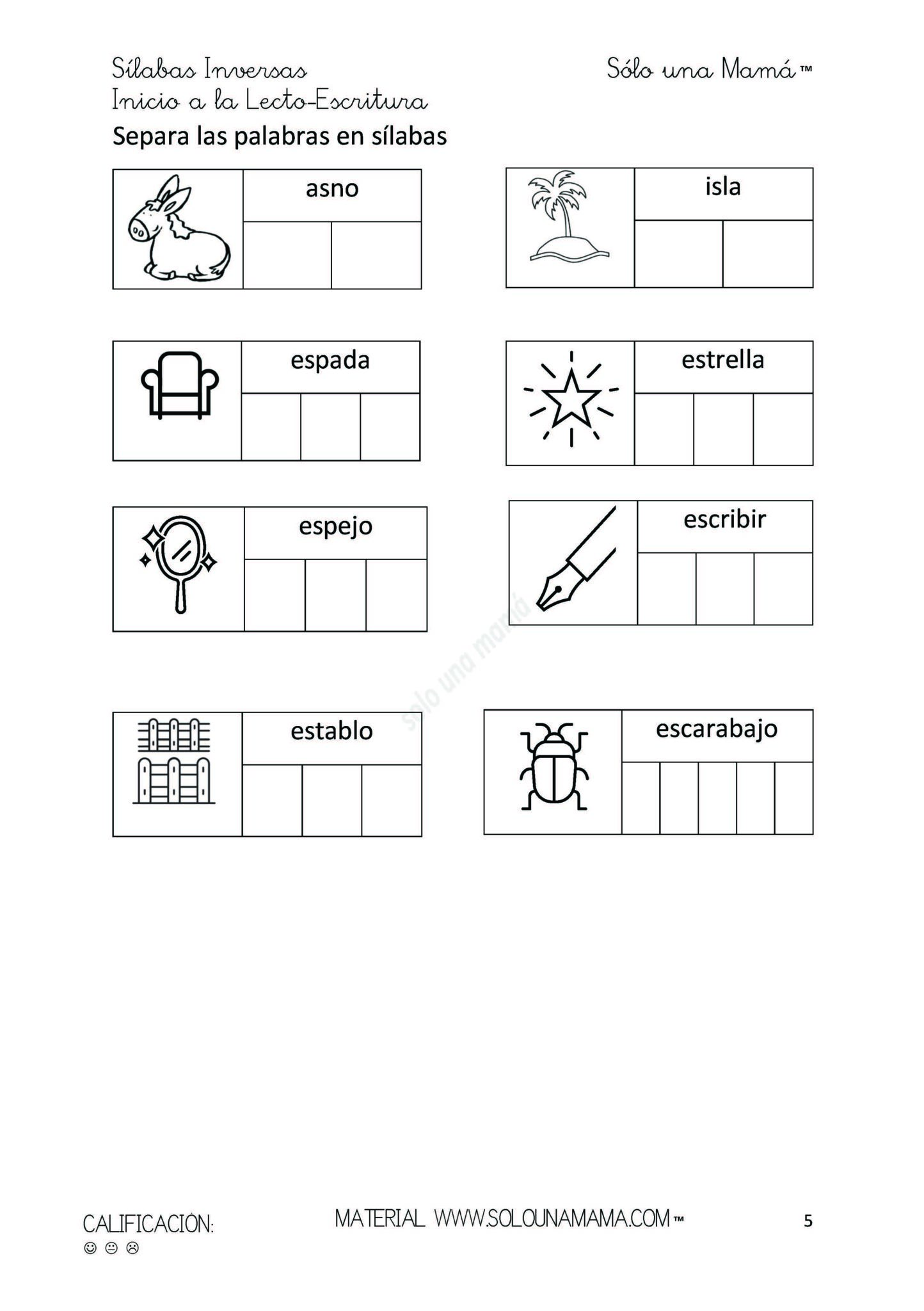 Sílabas Inversas - Sólo Una Mamá